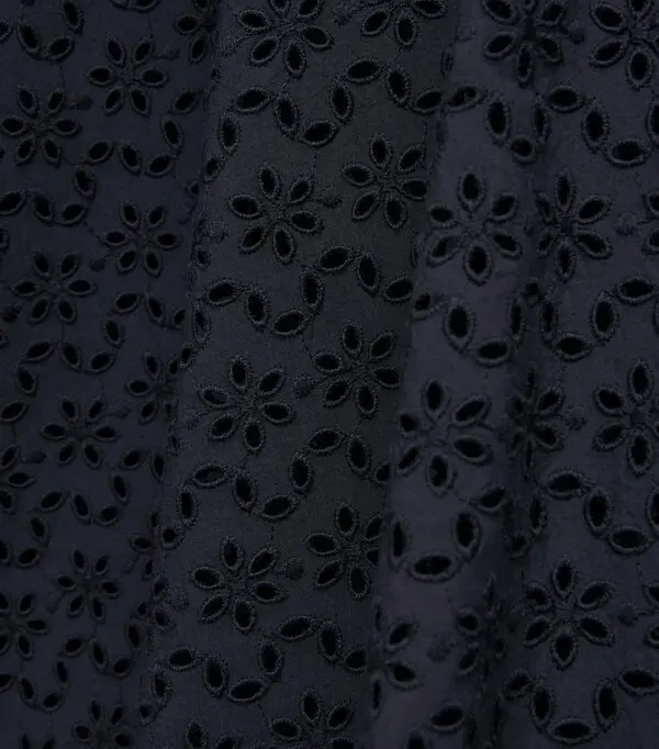 Ulla Johnson Broderie Anglaise Violetta Midi Skirt - Navy