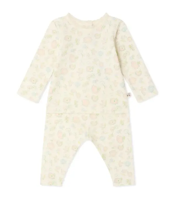 Bonpoint Cotton Floral Print Top And Trousers Set - Pink