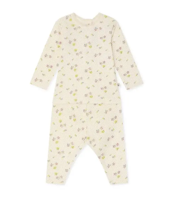 Bonpoint Cotton Floral Top And Trousers Set