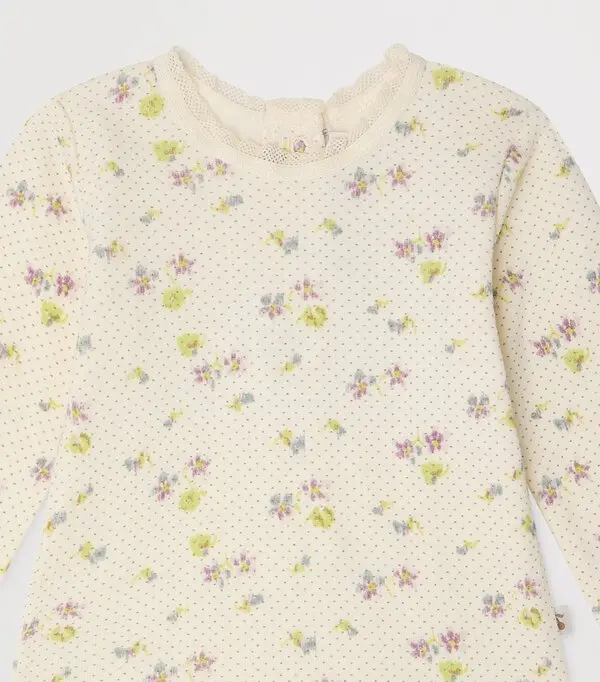 Bonpoint Cotton Floral Top And Trousers Set