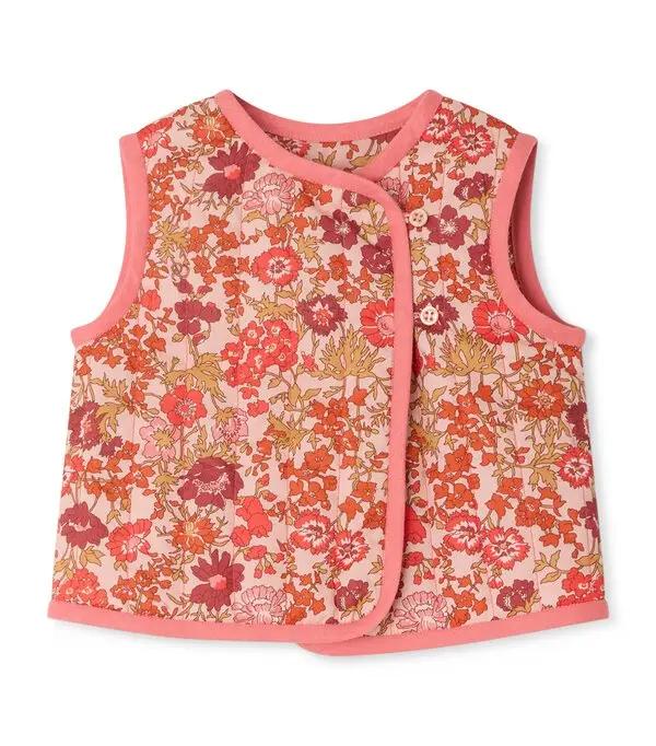 Bonpoint Cotton Floral Print Gilet