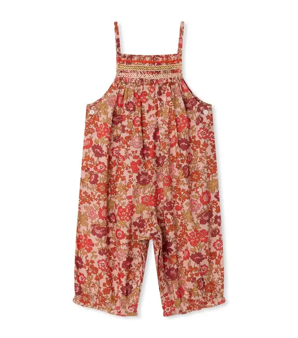 Bonpoint Cotton Floral Print Jumpsuit - Pink