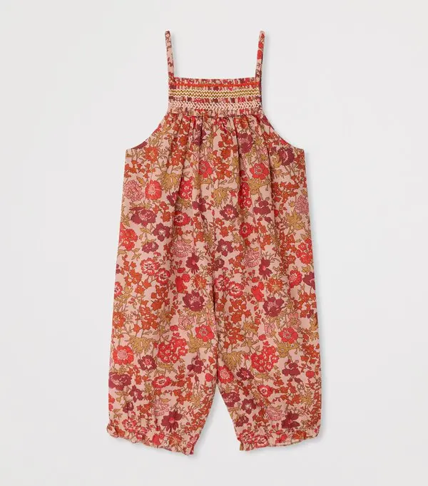 Bonpoint Cotton Floral Print Jumpsuit