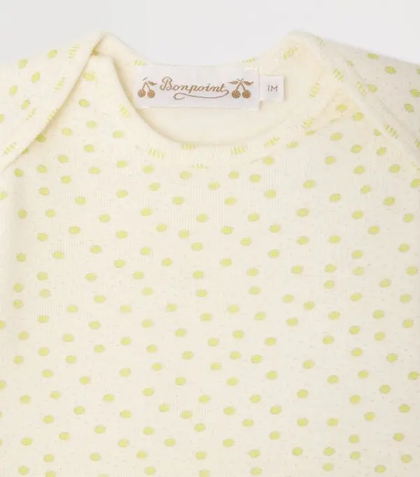 Bonpoint Cotton Polka Dot Top And Trousers Set