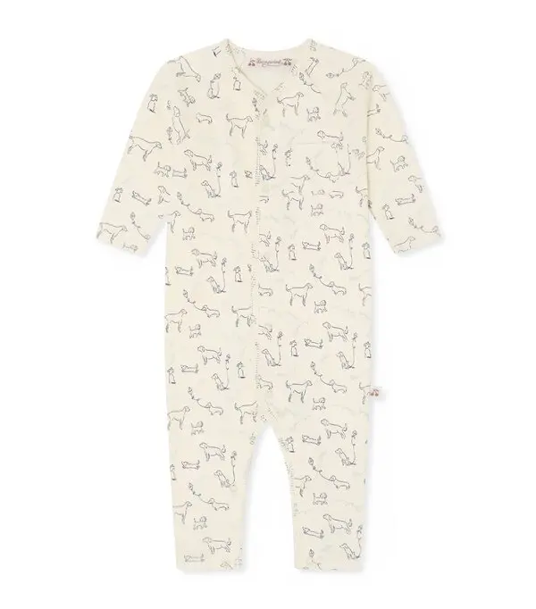 Bonpoint Cotton Printed Playsuit - Navy