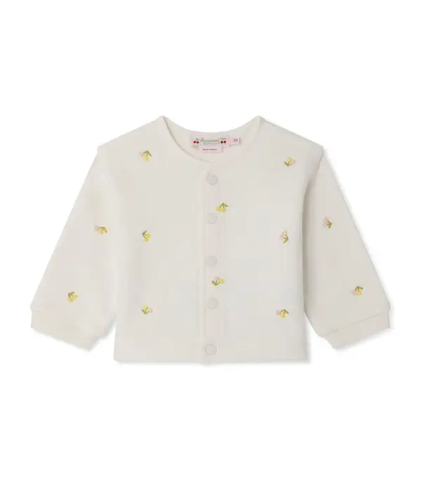 Bonpoint Embroidered Cherry Cardigan