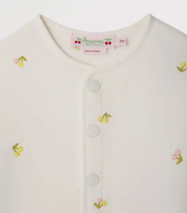 Bonpoint Embroidered Cherry Cardigan