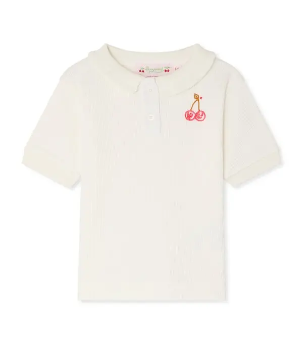 Bonpoint Cotton Embroidered Polo Shirt