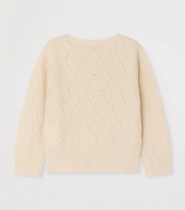 Bonpoint Wool-blend Cardigan With Cherry Appliqu