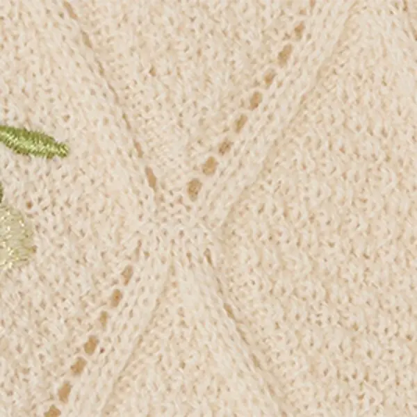 Bonpoint Wool-blend Cardigan With Cherry Appliqu