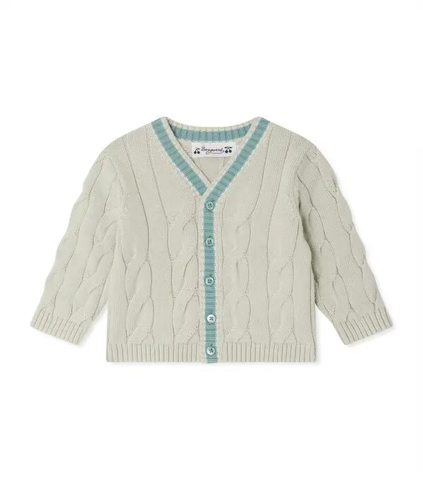 Bonpoint Cotton Cable-knit Cardigan