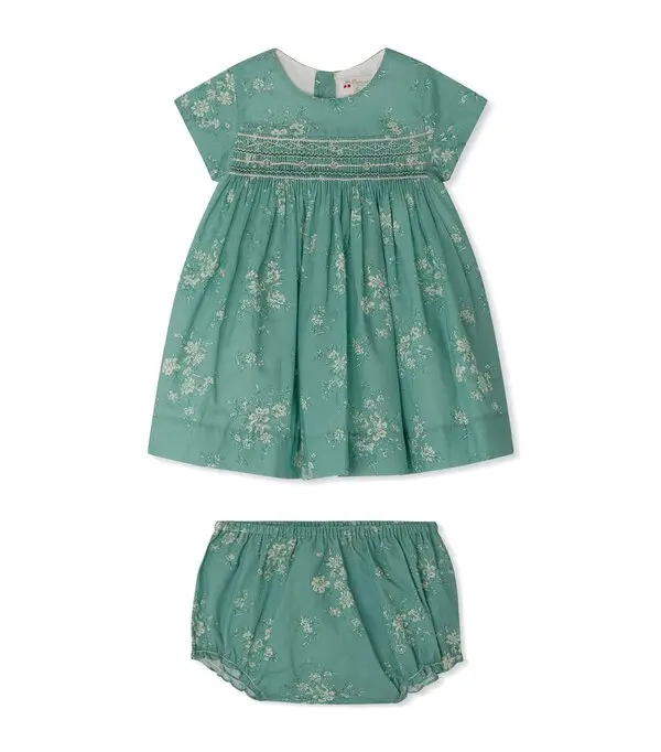 Bonpoint Floral Print Dress And Bloomers Set