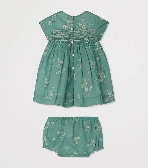 Bonpoint Floral Print Dress And Bloomers Set