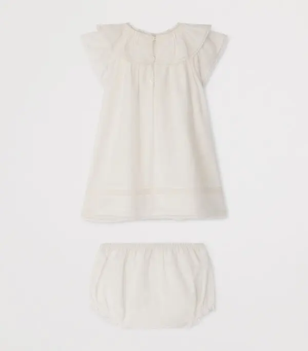 Bonpoint Cotton Lenou Dress And Bloomers Set