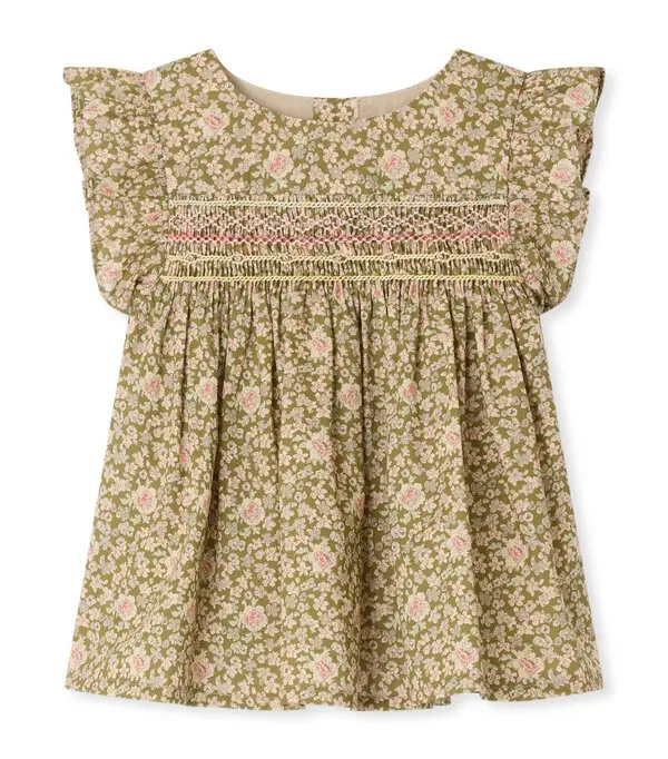 Bonpoint Cotton Floral Frill-detail Blouse