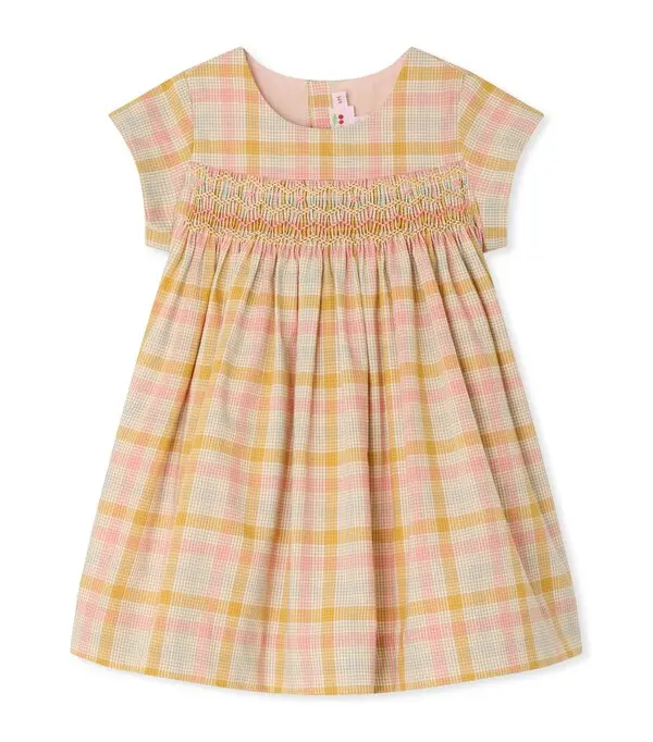 Bonpoint Cotton Check-print Smocked Dress