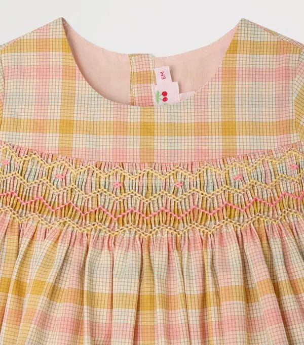 Bonpoint Cotton Check-print Smocked Dress