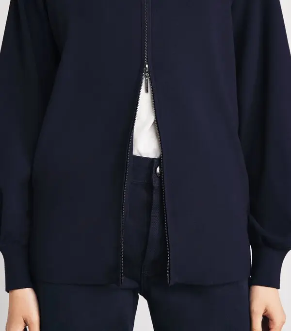 Max Mara Knitted Full Zip Hoodie - Blue