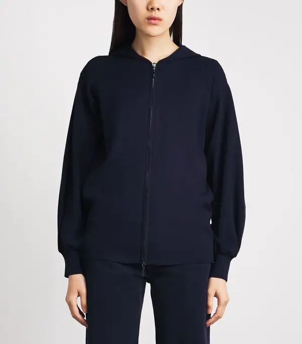 Max Mara Knitted Full Zip Hoodie - Blue