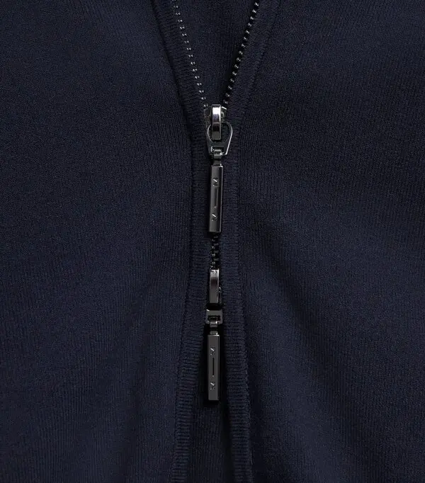Max Mara Knitted Full Zip Hoodie - Blue
