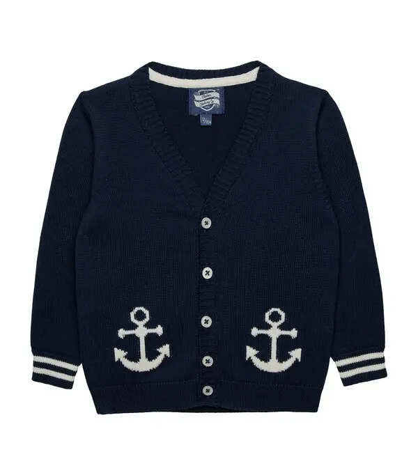 Trotters Anchor Cardigan - Navy