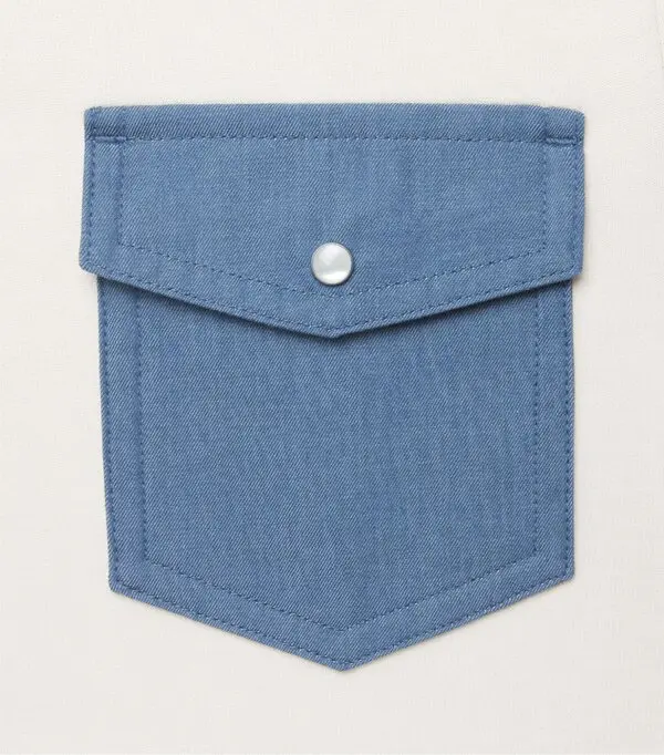 Moncler Cotton Denim-pocket T-shirt