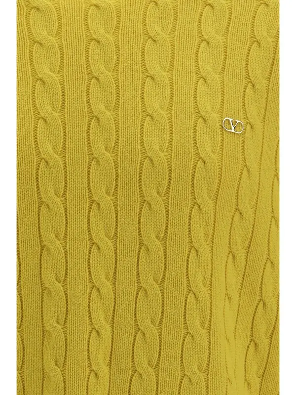 Valentino Garavani Vlogo Cable-knit Cashmere Sweater