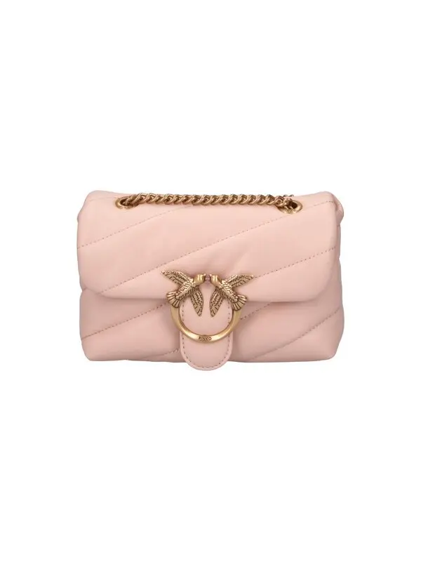 Pinko 100% Leather Mini Crossbody Bag - Pink