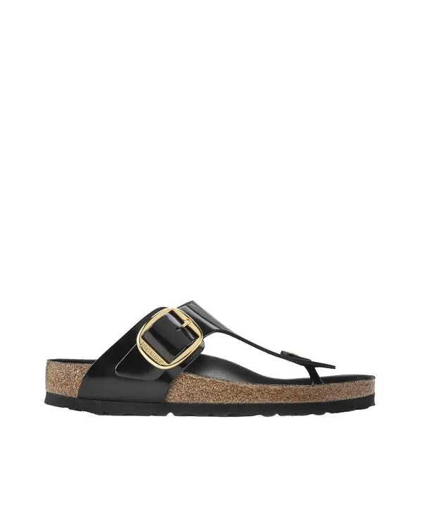 BIRKENSTOCK Flat Slide Sandals With Buckle - Black