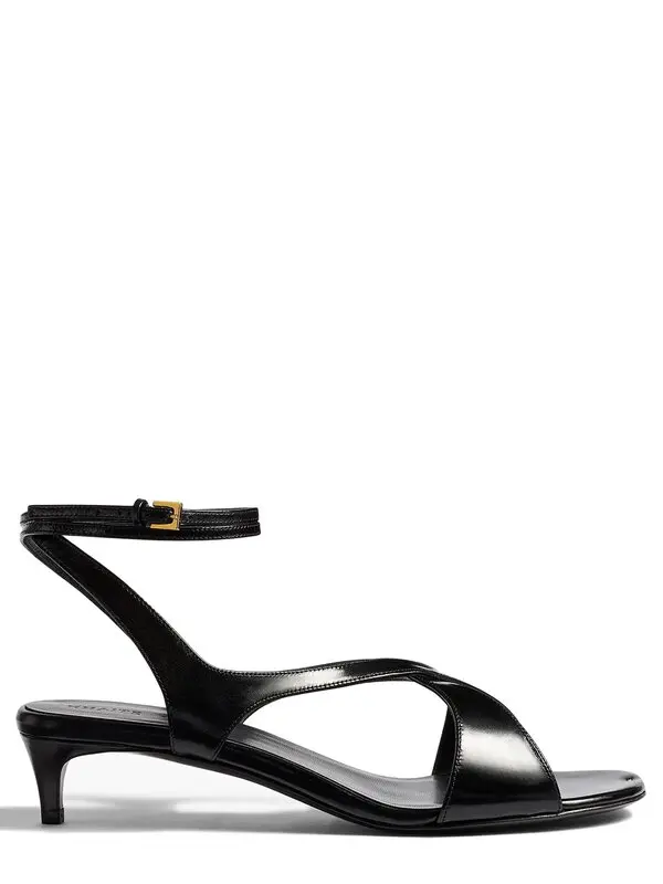 Khaite Heeled Sandals With Ankle Strap - Nero