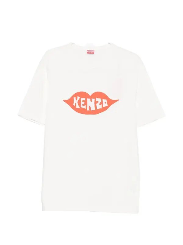 Kenzo Graphic Print Round Neck Short Sleeve T-shirt - Bianco