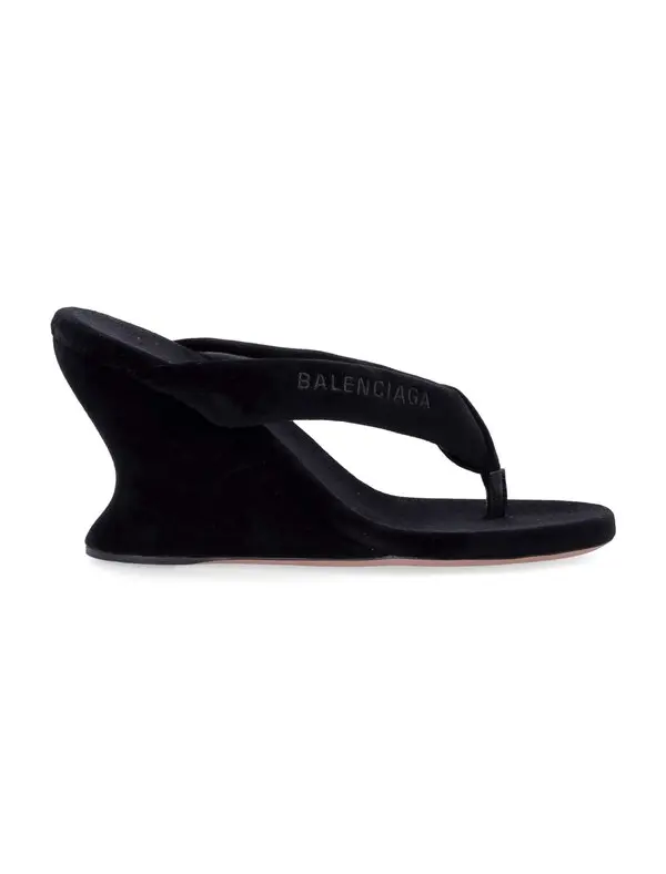 Balenciaga Sculptural Wedge Flip-flop Sandals - Nero
