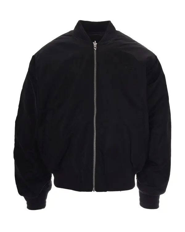 DIESEL® Zip-front Bomber Jacket With Ribbed Trim - Deep/black