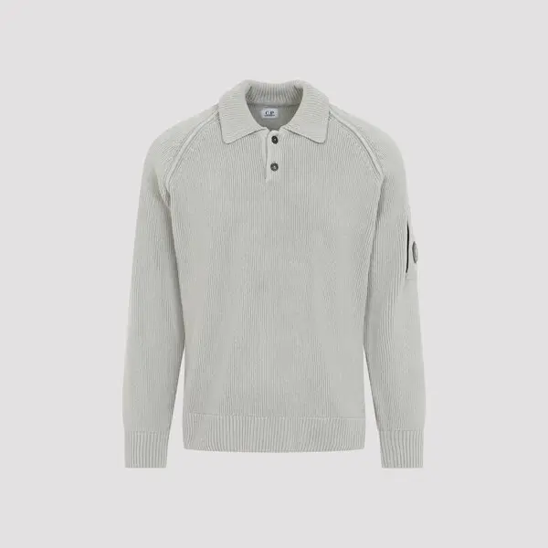 C.P. COMPANY Chenille Polo Neck Sweater For - Grey