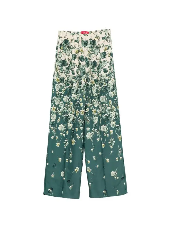 F.R.S FOR RESTLESS SLEEPERS Printed Wide-leg Trousers - Green