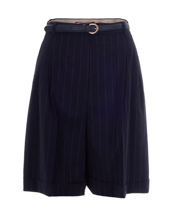 Max Mara Tailored Pinstripe Shorts - Blu