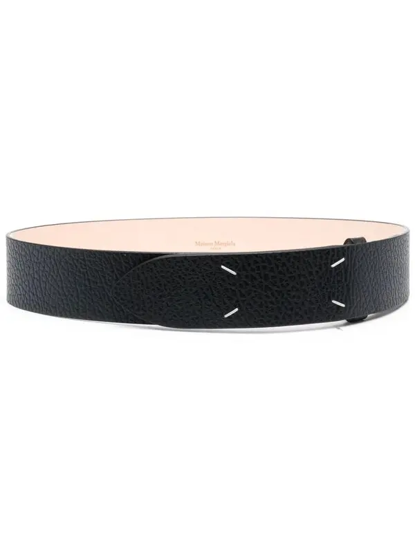 MAISON MARGIELA Four-stitch Calfskin Belt - Nero