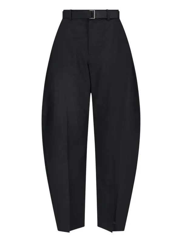 Sacai High-waist Belted Tapered Trousers