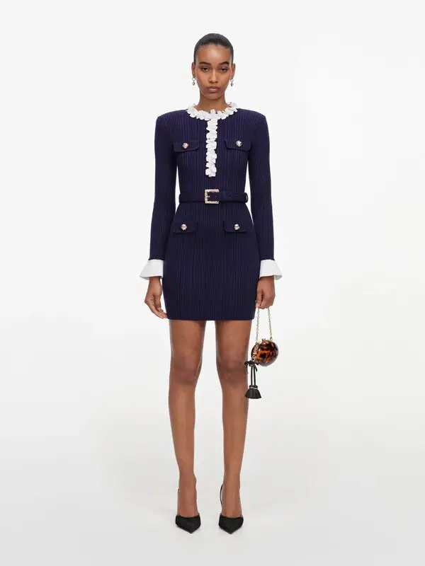 SELF-PORTRAIT Mini Dress With Belt And Removable Straps