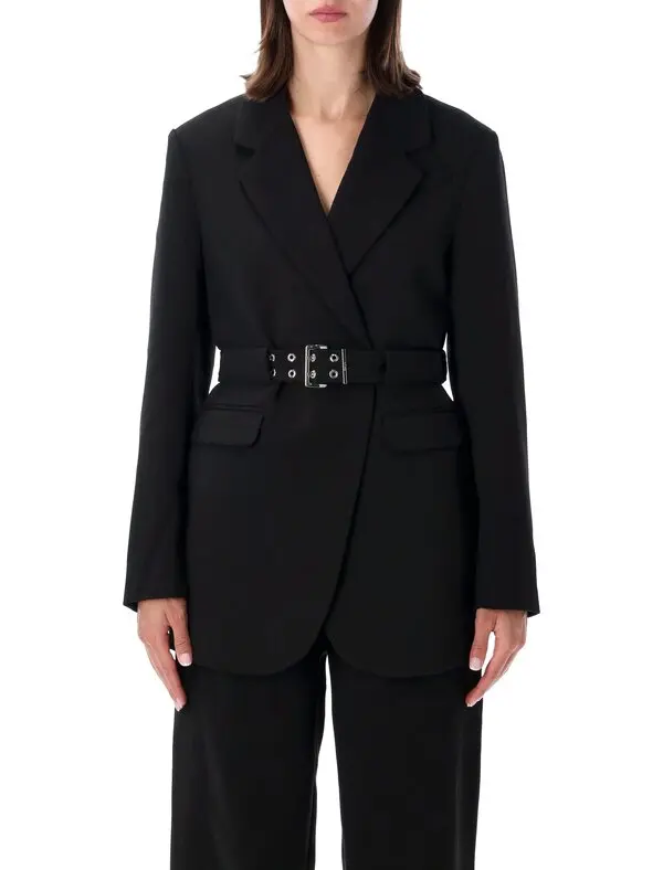 GANNI Recycled Polyester Belted Utility Jacket - Nero