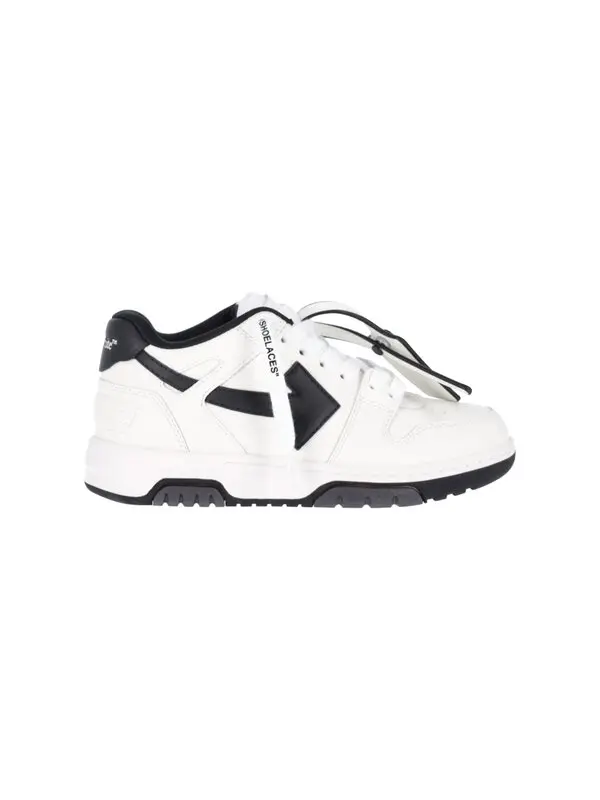 Off-White Bovine Leather And Rubber Lace-up Sneakers - White