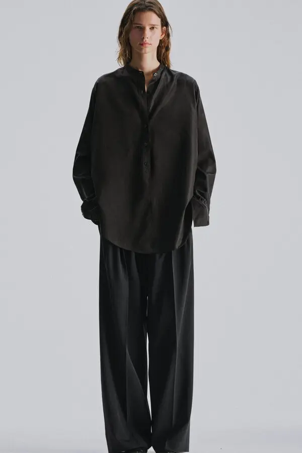 THE ROW Lula Long-sleeved Silk Poplin Shirt