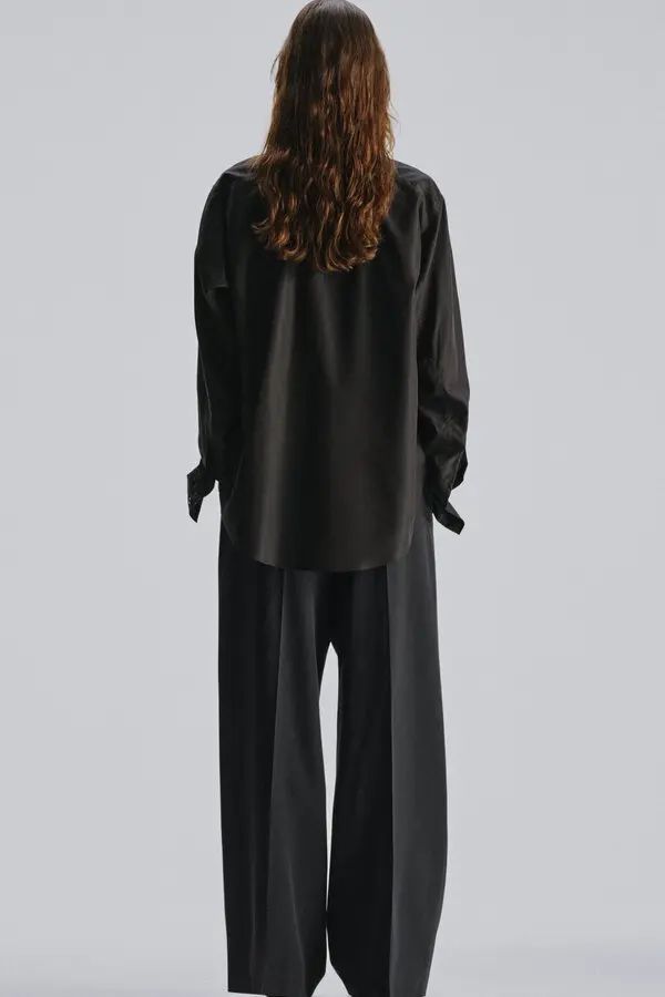 THE ROW Lula Long-sleeved Silk Poplin Shirt