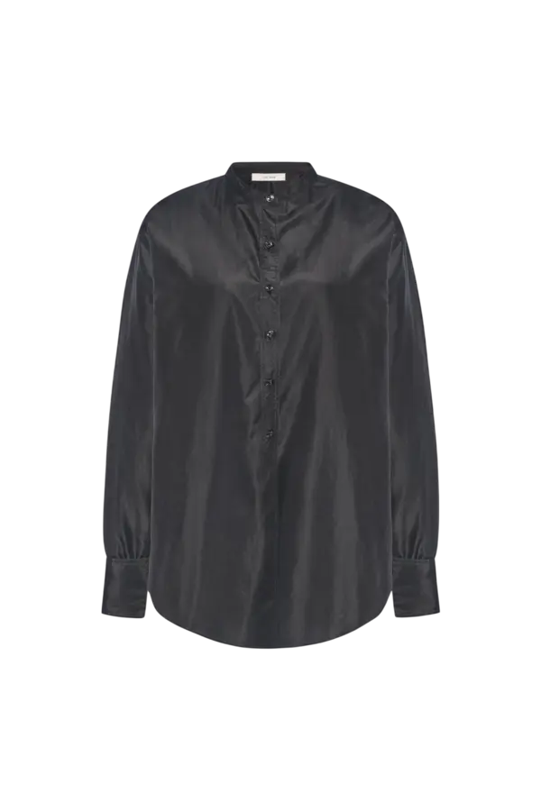 THE ROW Lula Long-sleeved Silk Poplin Shirt - Black