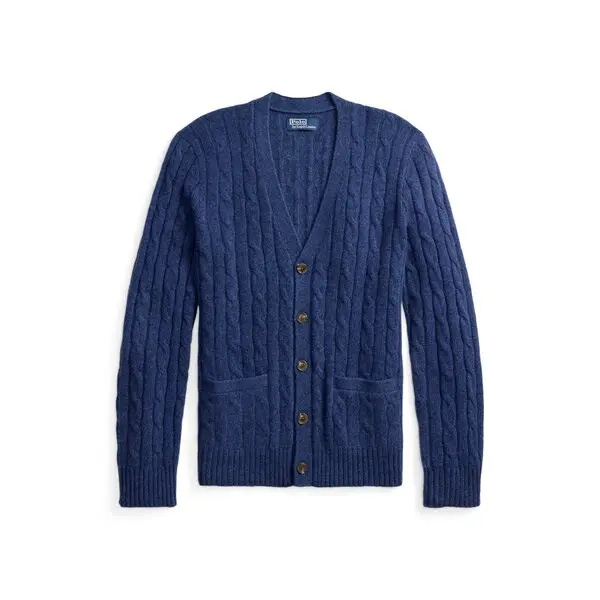Ralph Lauren Cable-knit Cashmere Cardigan - Rustic Navy Heather