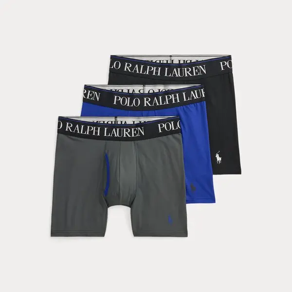 Ralph Lauren 4d-flex Microfiber Boxer Brief 3-pack - Grey/blue