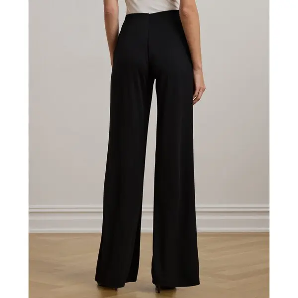 Ralph Lauren Stretch Jersey Wide-leg Pants With Crest-embossed Buttons - Polo Black