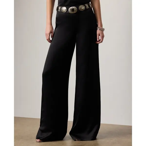 Ralph Lauren Daria Washed Satin Pant - Black
