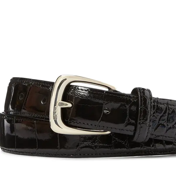 Ralph Lauren Silver-buckle Alligator Belt - Black