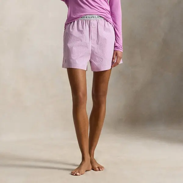 Ralph Lauren Striped Cotton Boxer - White/violet